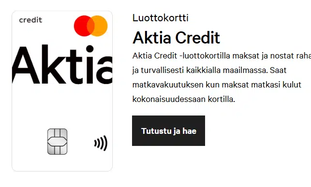 Kuinka hakea Aktia Credit -korttia – Talousopas